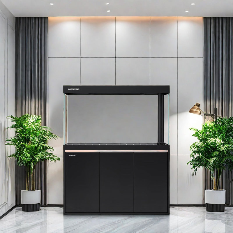 Lingxis Black Minimalist Rectangular Aquarium Tank | Wayfair