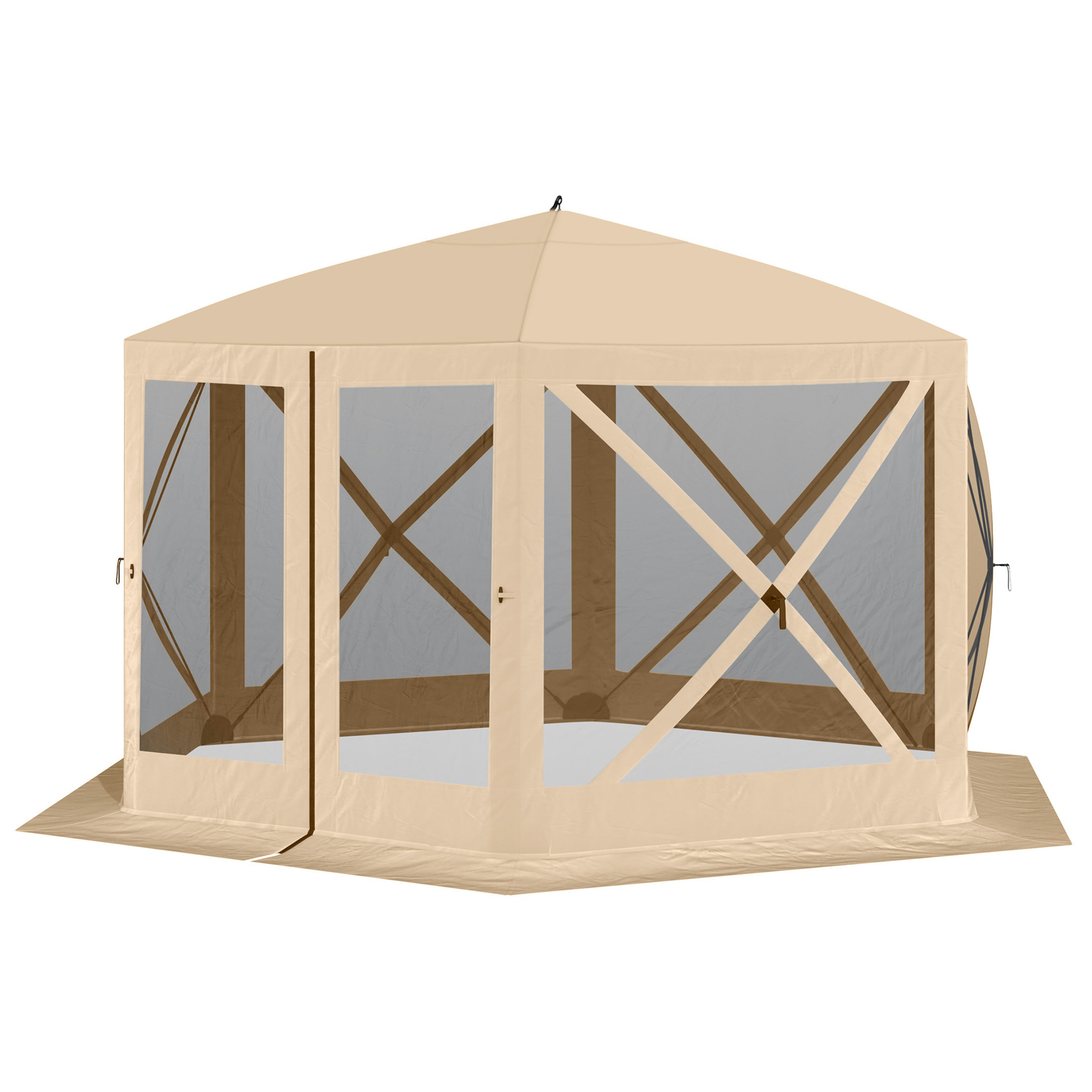 Taroo Clocks 12' X 12' Hexagon Screen House, Pop Up Tent Portable ...