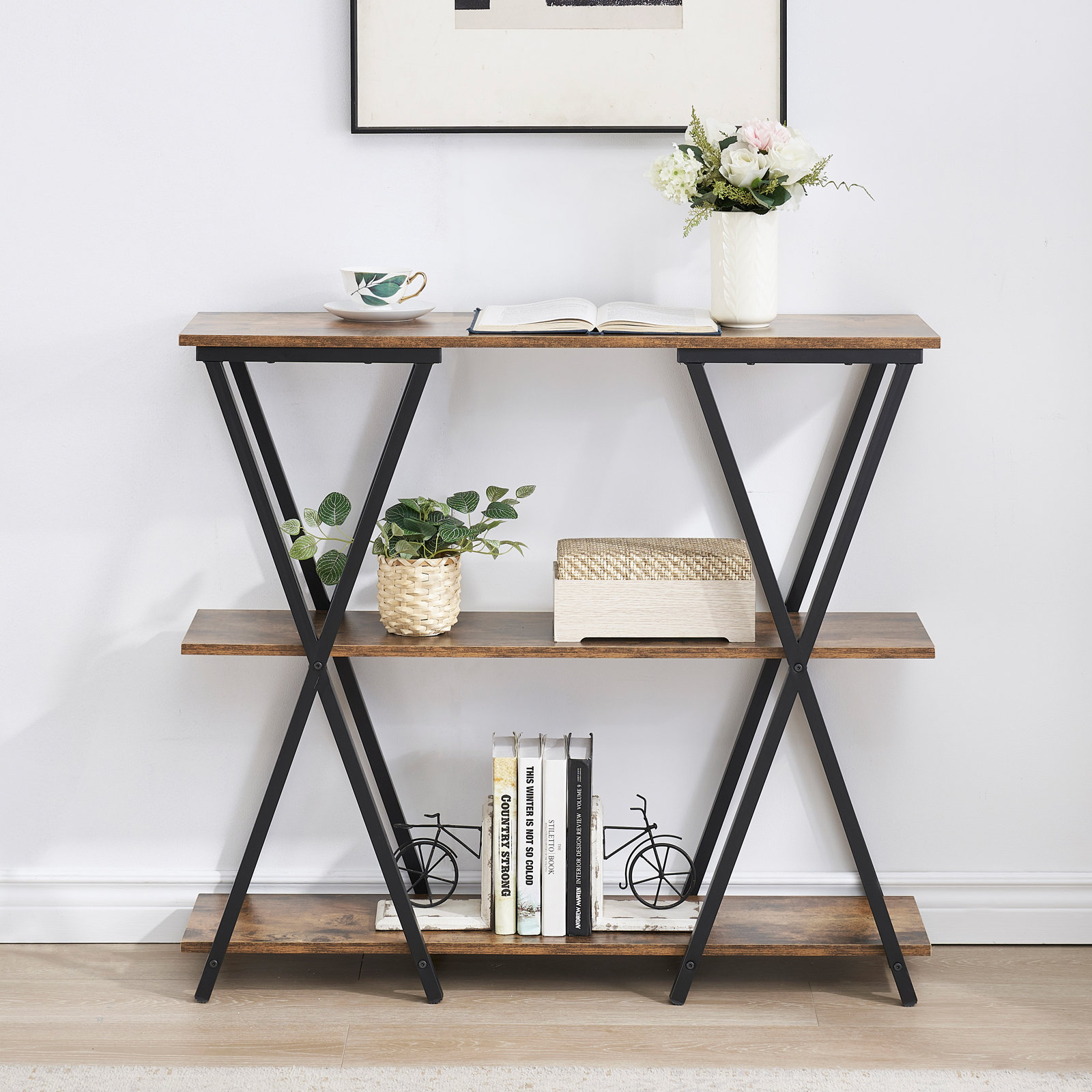 17 Stories 39.37 Console Table, Industrial Console Sofa Table with ...