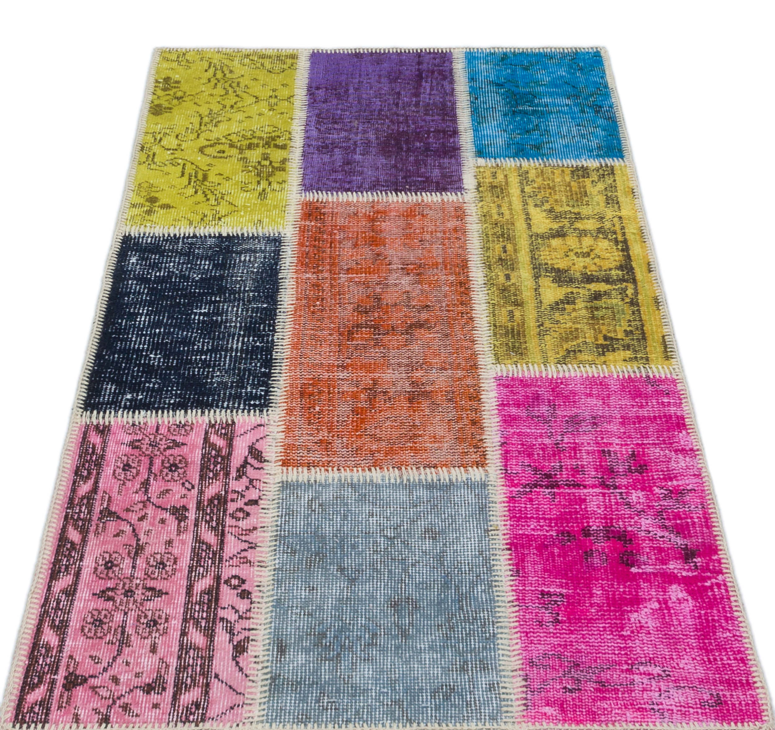 Lofy Iskece Beige Patchwork Wool Handmade Area Rug - Wayfair Canada