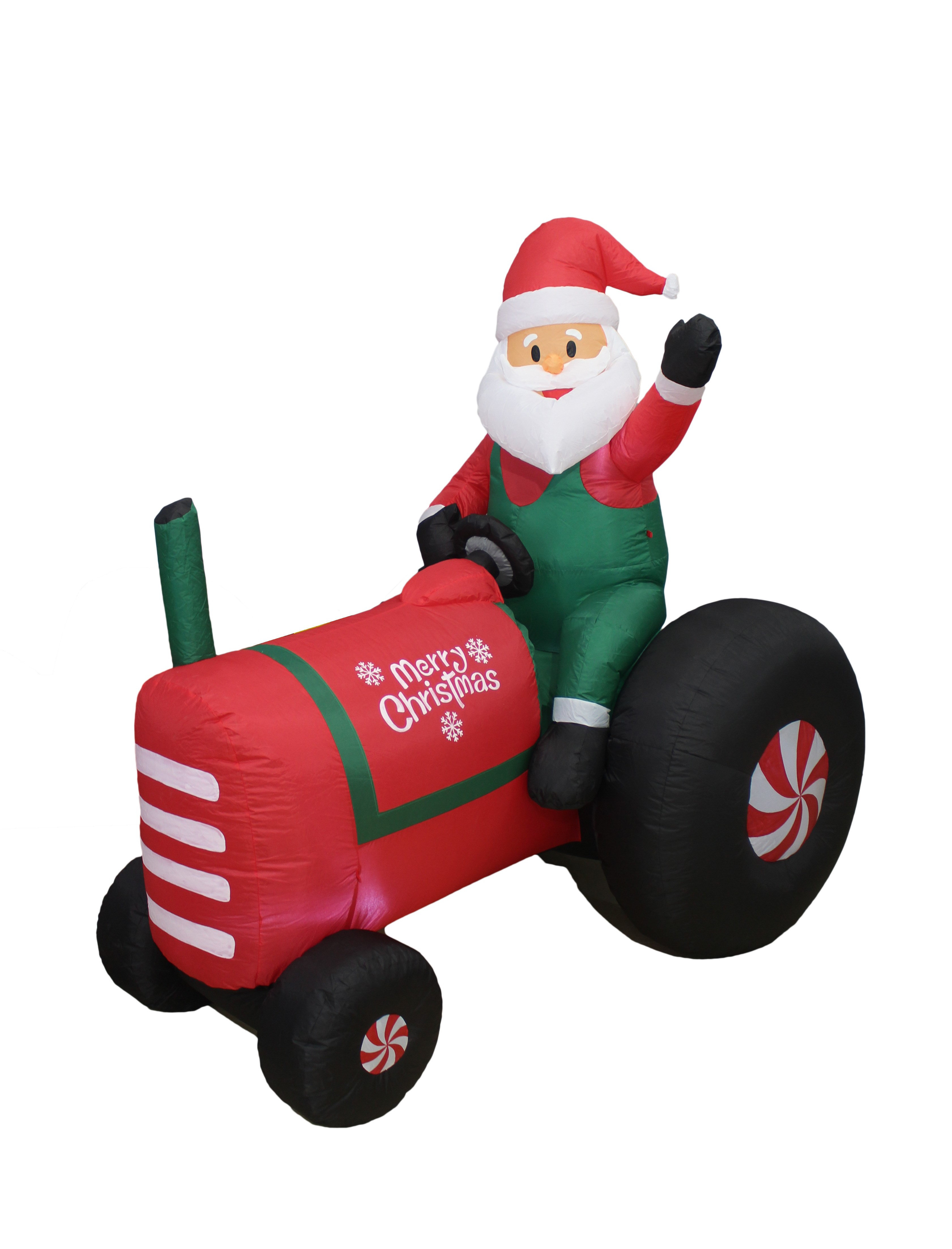 The Holiday Aisle® 5.3 Foot Tall Lighted Christmas Inflatable Santa ...