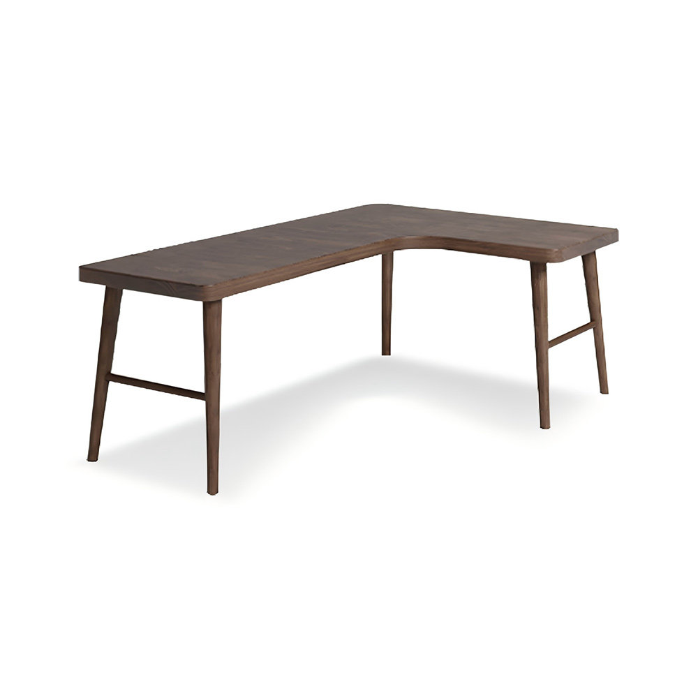 Flexy Infotech Nut-brown L-Shaped Solid Wood desks | Wayfair