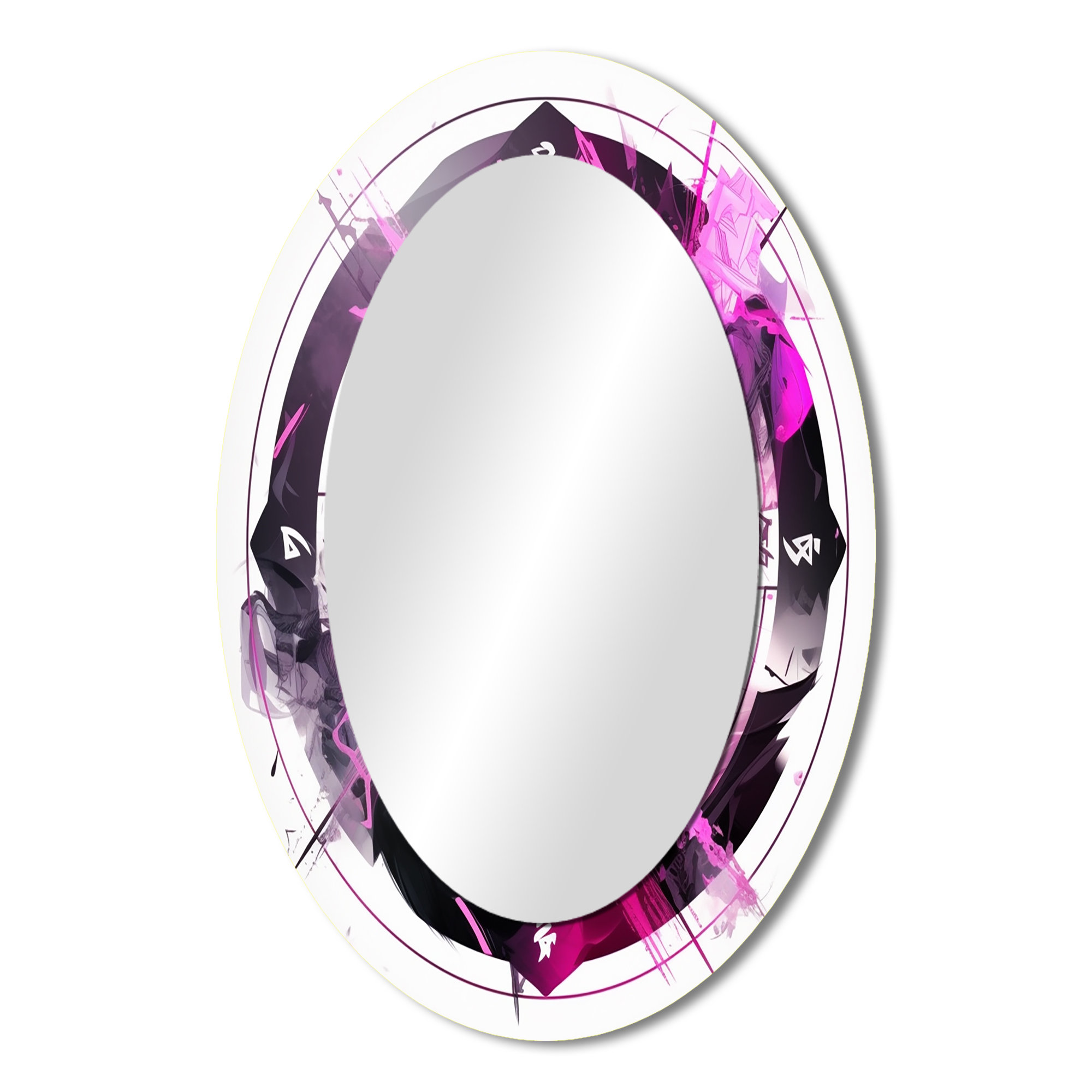 Dakota Fields Third Eye purple Chakra Symbol I - Pink Oval Wall Mirror ...