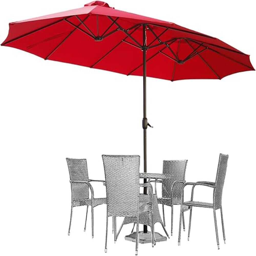 Ebern Designs Crosspointe 180'' Rectangular Market Umbrella & Reviews ...