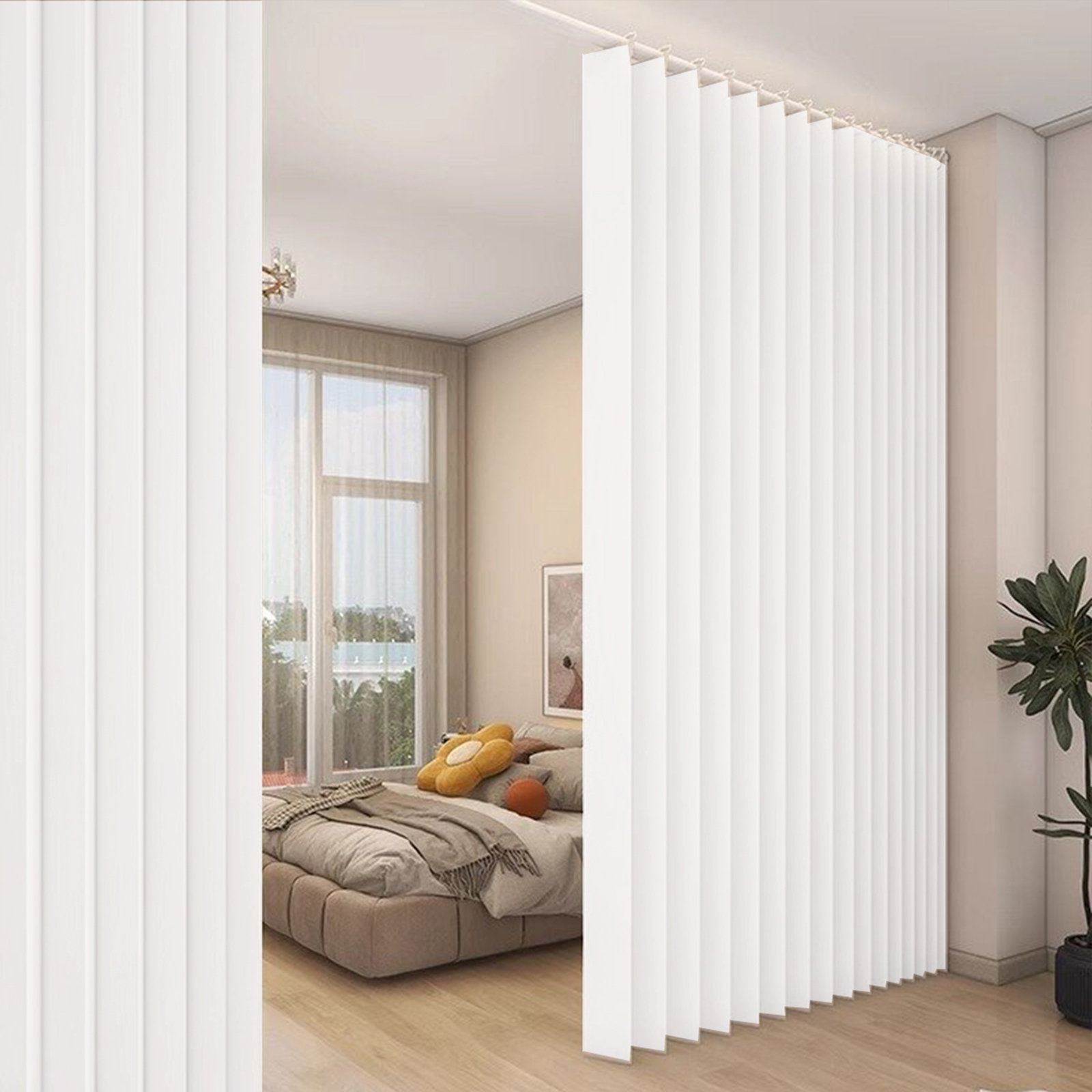 Hokku Designs Extra Wide Room Divider Curtain Waterproof Vertical ...