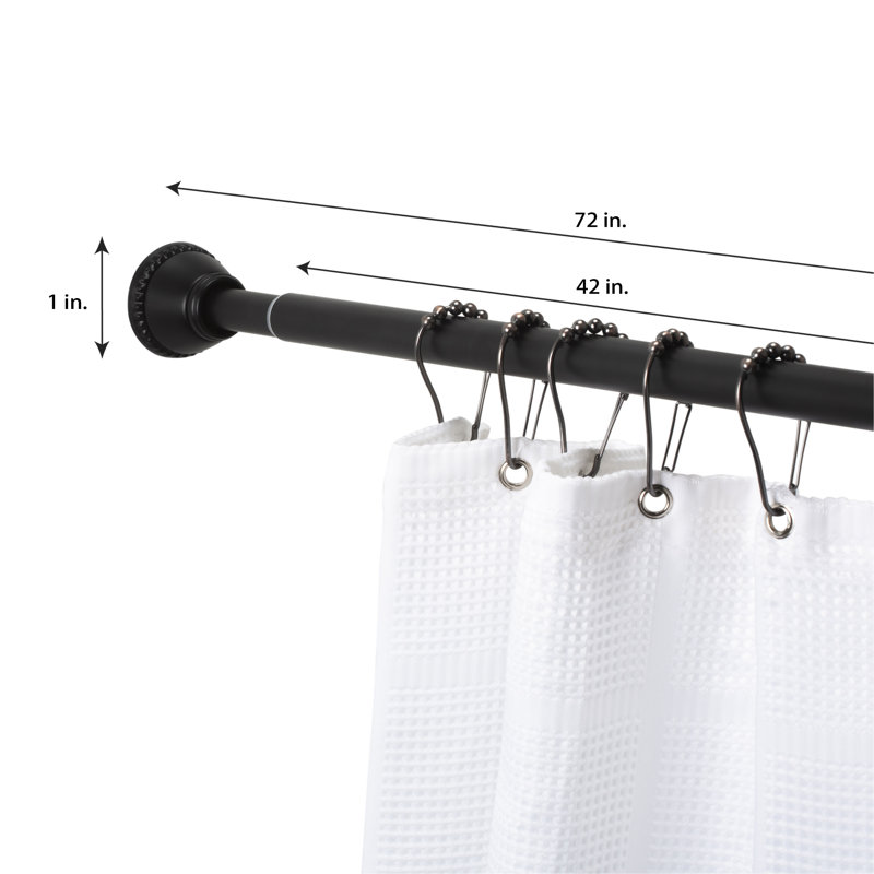 Bath Bliss 72" Adjustable Straight Tension Shower Curtain Rod & Reviews ...