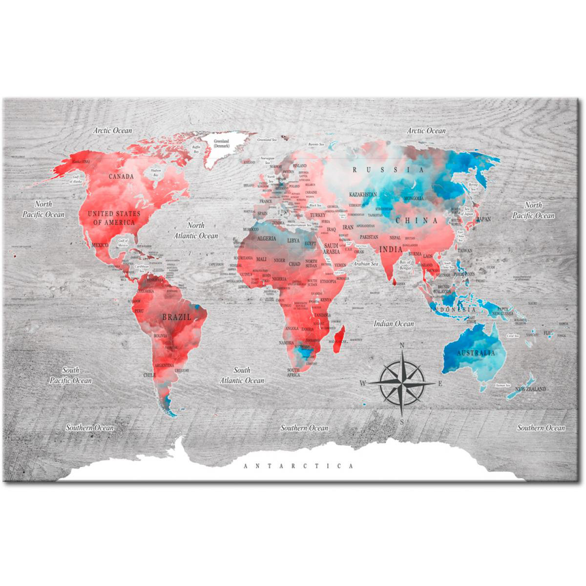 East Urban Home World Map: Roam - Wrapped Canvas Print | Wayfair