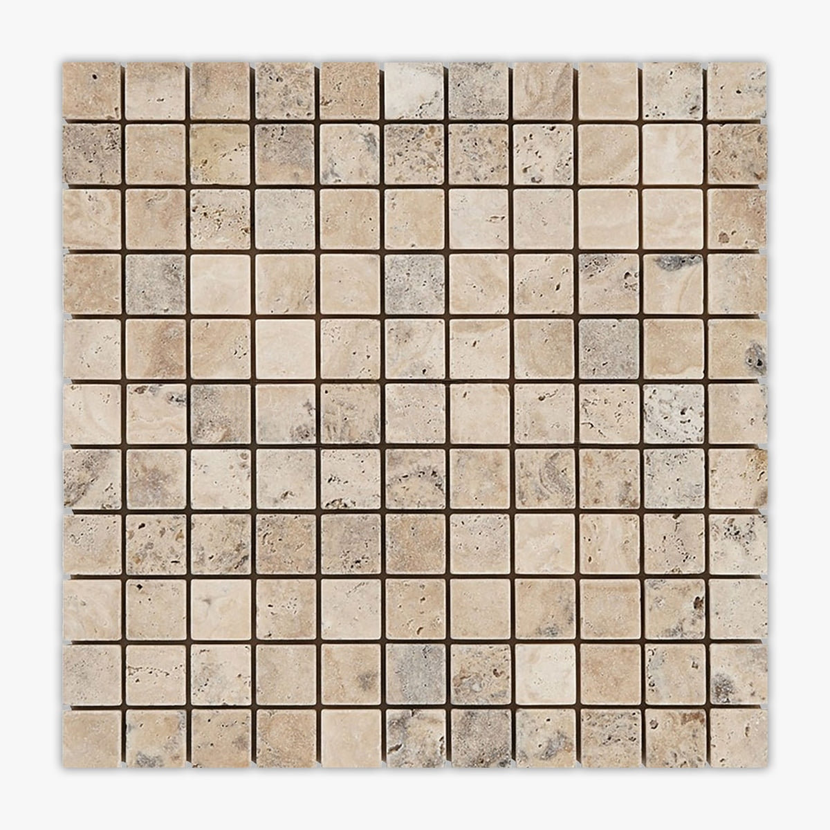 Tile Point Philadelphia Tumbled 1x1 Square Travertine Mosaic | Wayfair