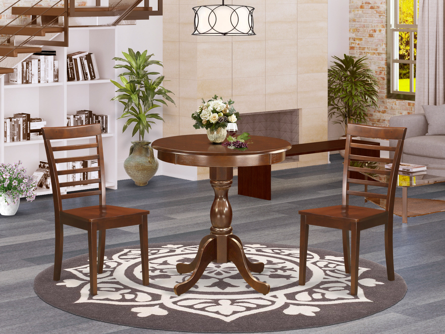 Canora Grey Mahogany Finish Solid Wood Top - Dining Room Set | Wayfair