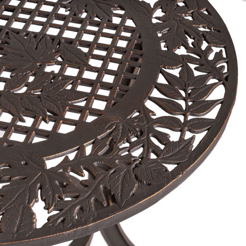 Canora Grey Mier Cast Iron Leaves Patio Table | Wayfair