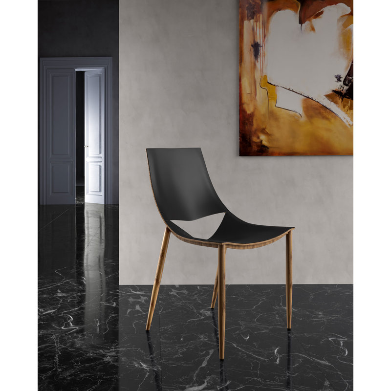 ModloftBlack Sloane Genuine Leather Upholstered Side Chair & Reviews ...