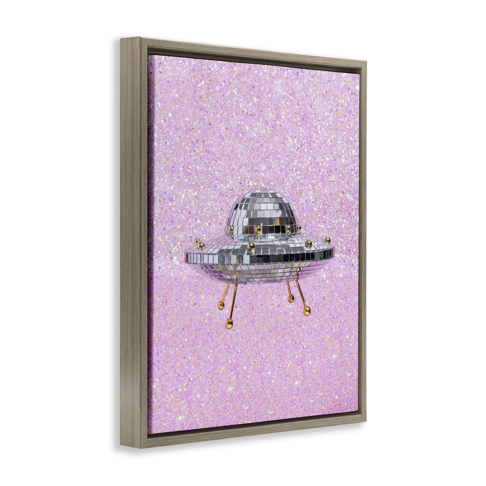 Mercer41 Disco Patterned UFO Framed Floater Canvas Wall Art by LISH ...