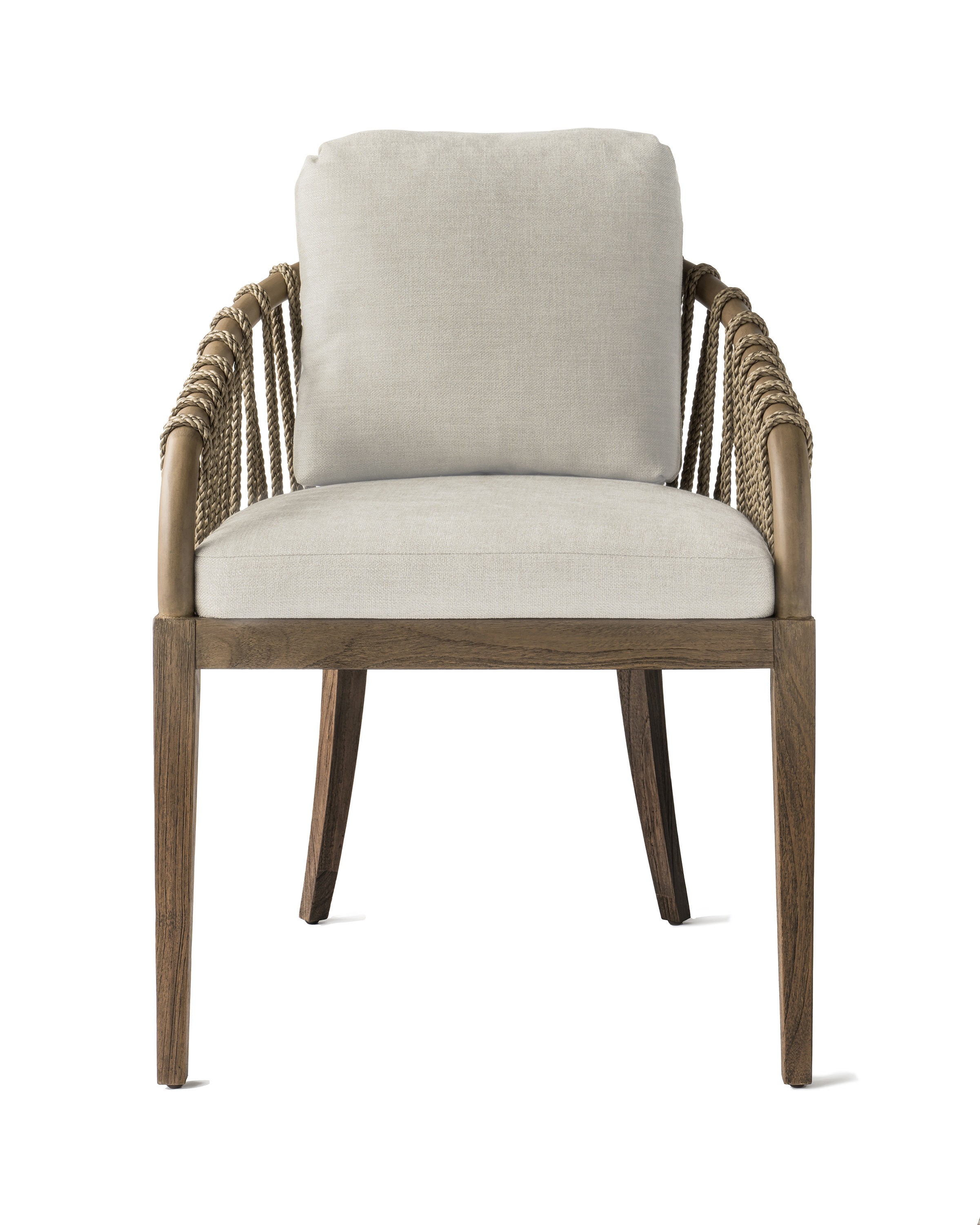 Brownstone Furniture Tulum Slat Back Arm Chair in Praline/Beige ...