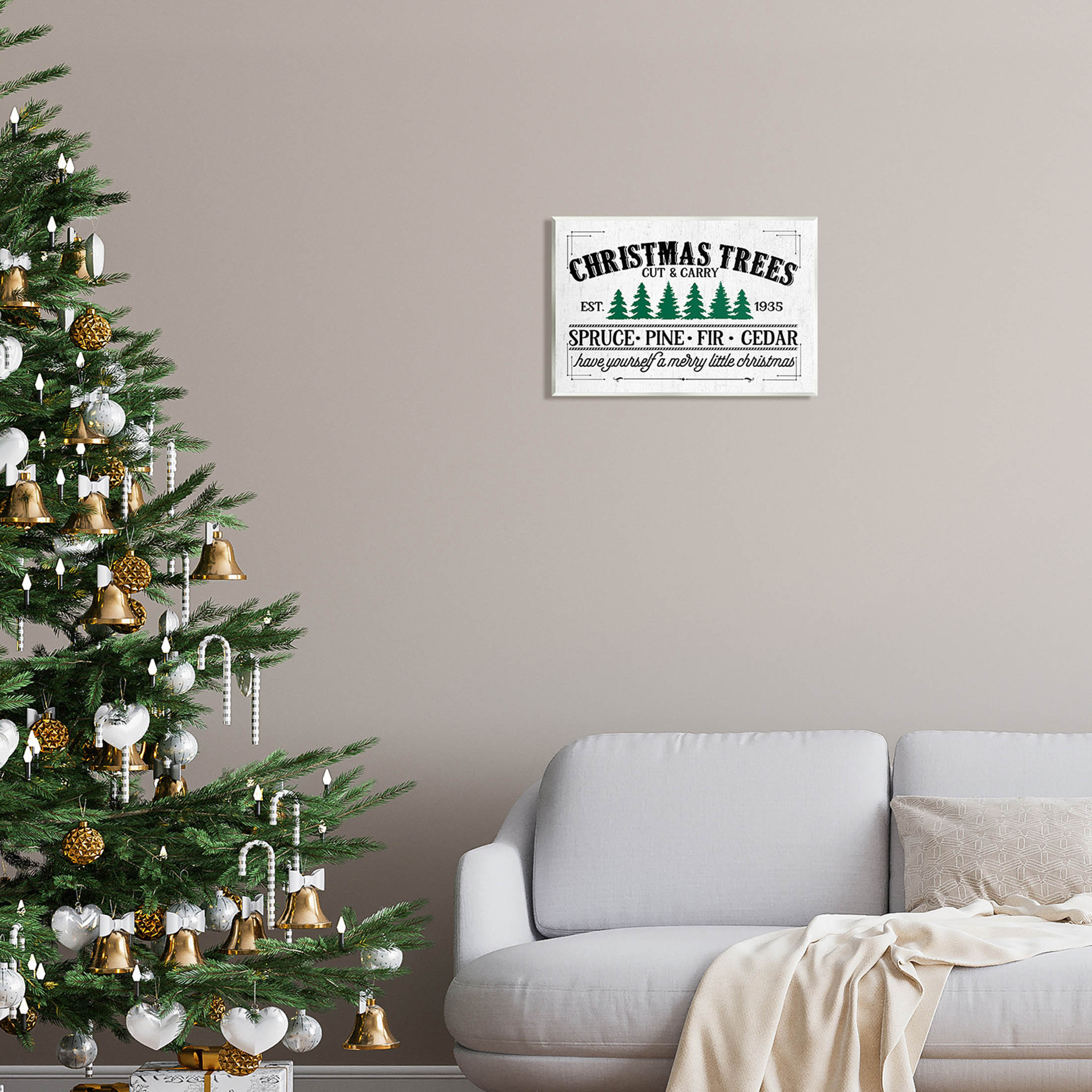 The Holiday Aisle® " Christmas Trees Vintage Sign " by Lettered And ...