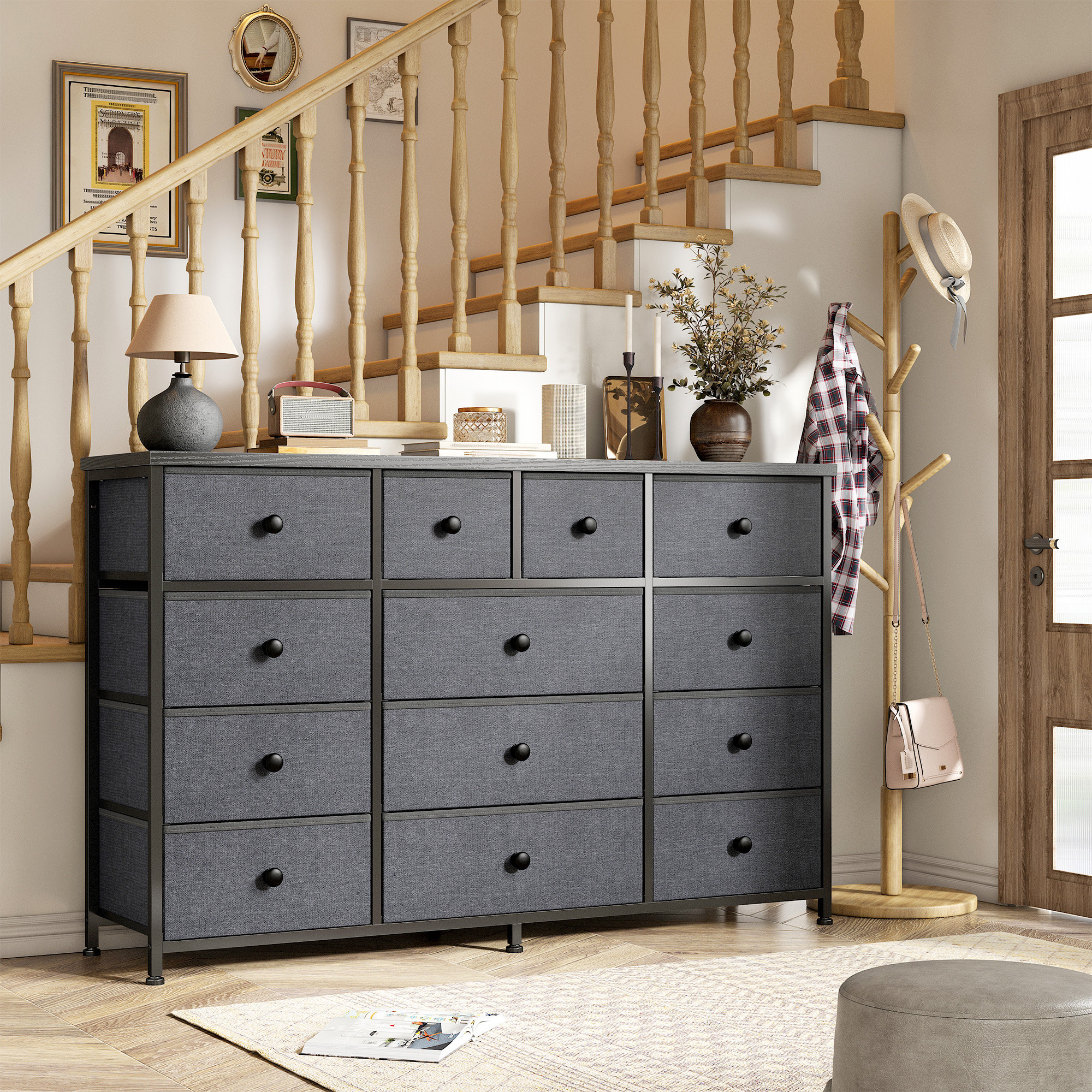 17 Stories Dresser For Bedroom With 13 Drawers, Long Dresser, Chest Of ...