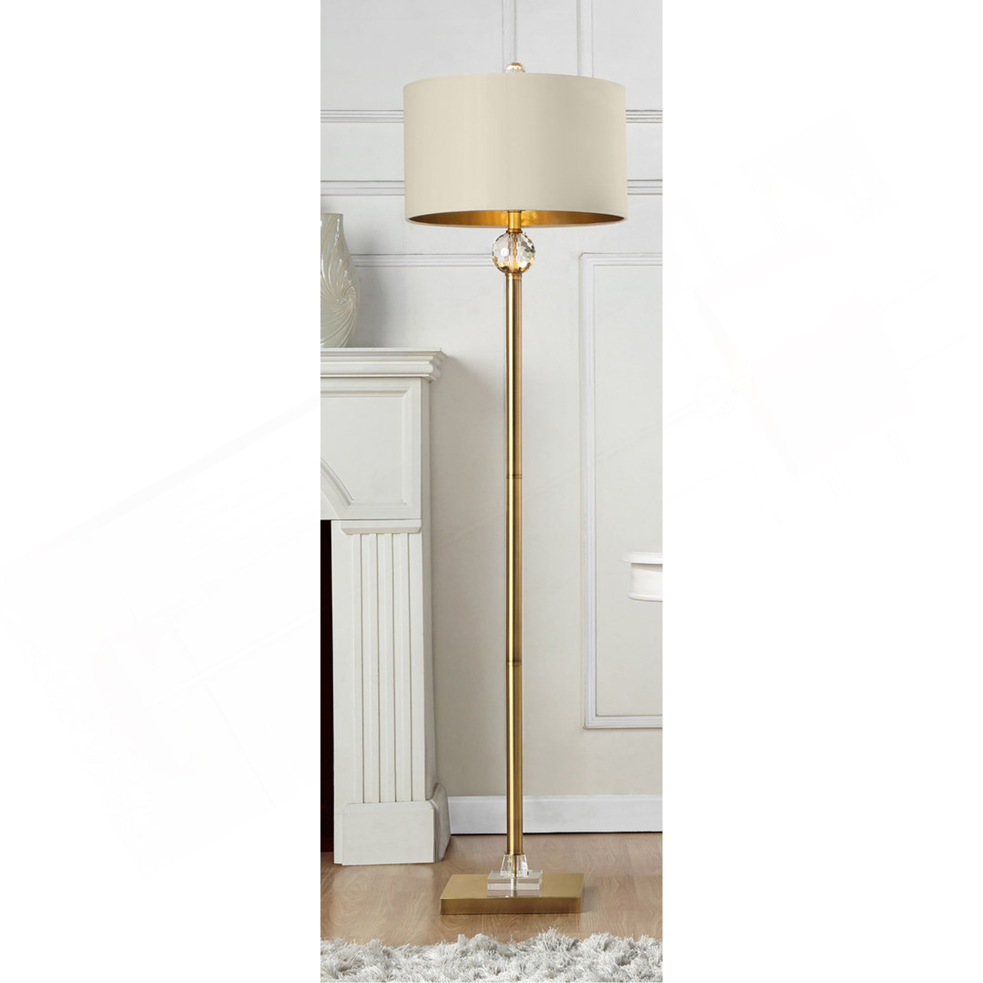 Hokku Designs 63.25-Inch Perspicio Solid Crystal Orb Column Floor Lamp | Wayfair