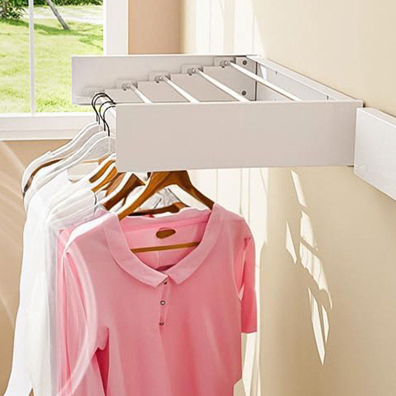 LIKOBI Wall Mounted Clothes Drying Rack Folding Indoor,Foldable Laundry ...