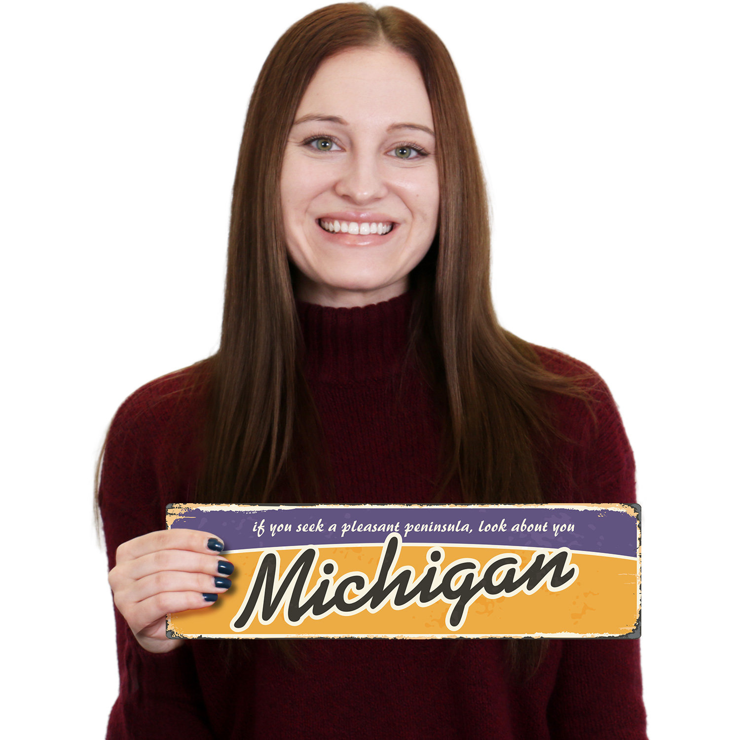 SmartSign Vintage Michigan State Sign | Wayfair