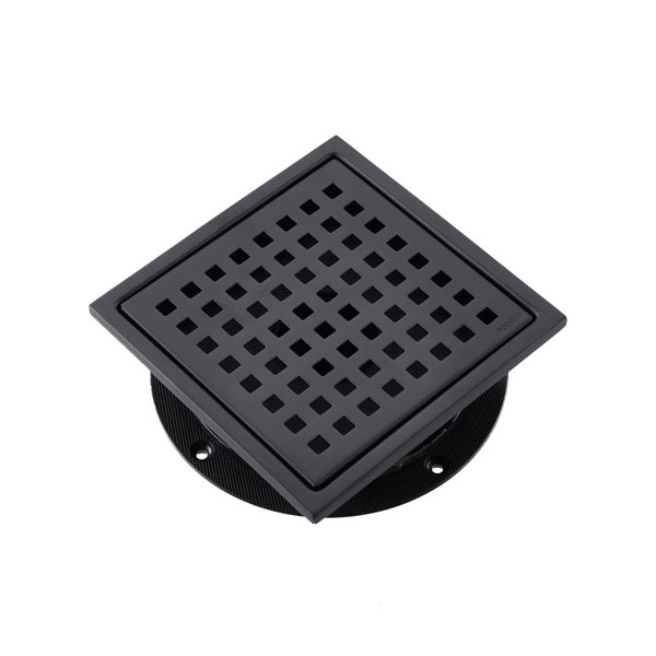 HHK HOME Square Stainless Steel Grid Shower Floor Drain With Flange In ...