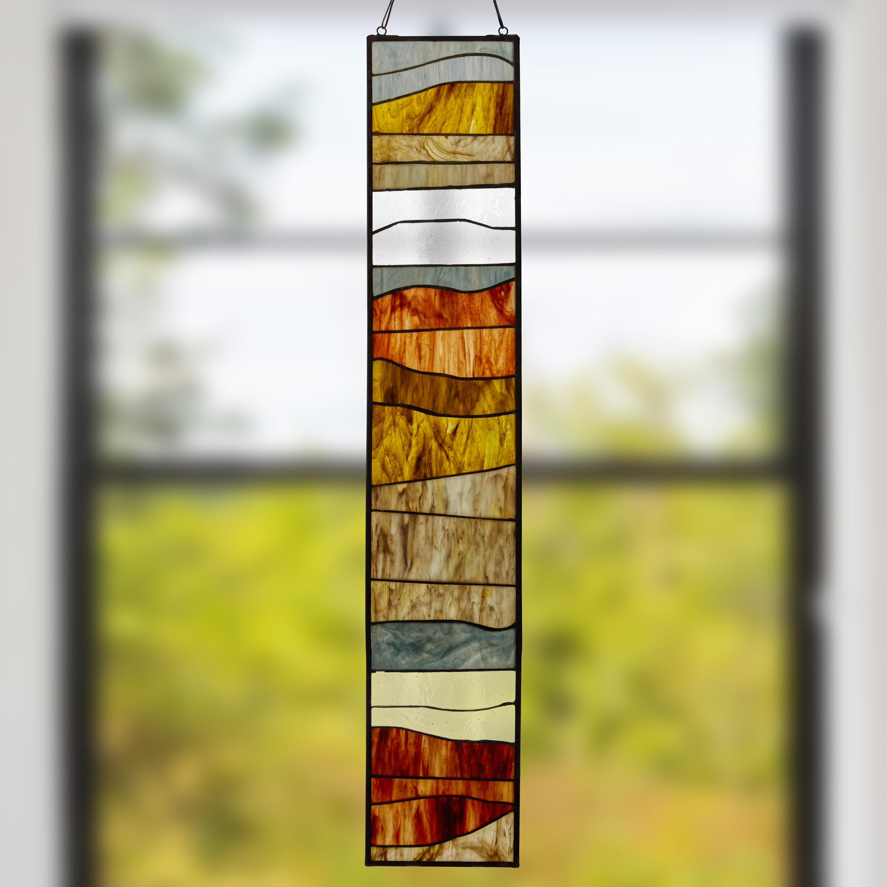Wrought Studio™ 36" H Oversized Geometric Stained Glass Window Panel ...