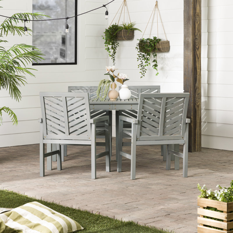 Winston Porter Alfonsi 4 - Person Rectangular Outdoor Dining Set ...