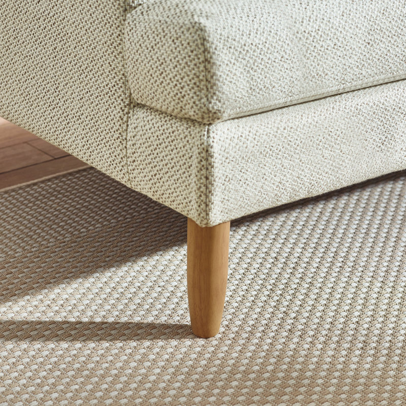 George Oliver Beige Pearl Barley Upholstered Compact 2 Seater Sofa ...