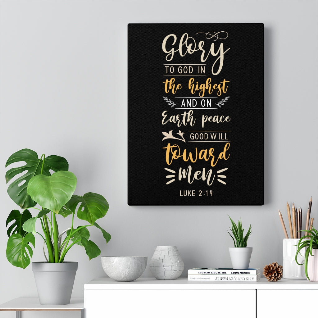 Trinx Good Will Luke 2:14 Christian Wall Art Bible Verse Print Ready to ...