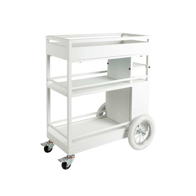 17 Stories Harvie 17 Stories Bar Cart with Metal Outer Material ...