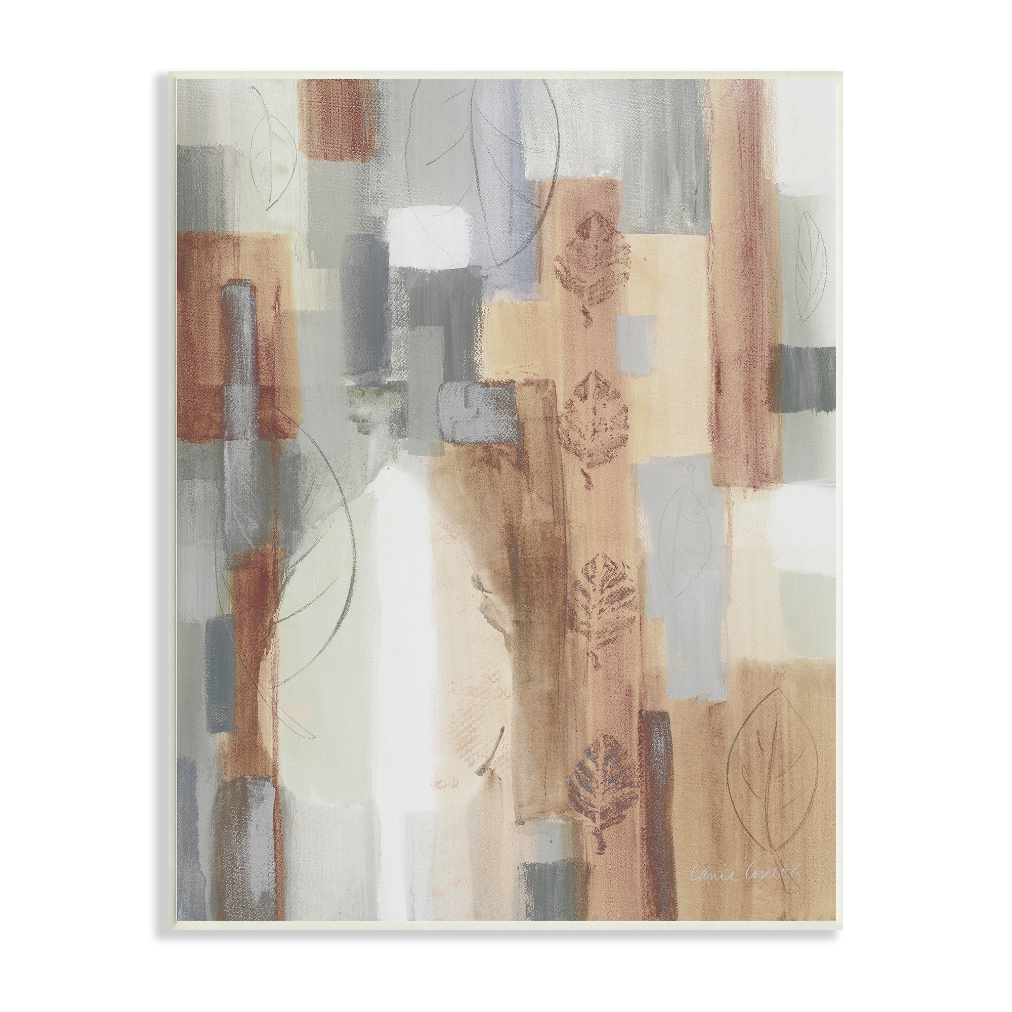 Stupell Industries Organic Leaf Watermarks Intricate Irregular ...