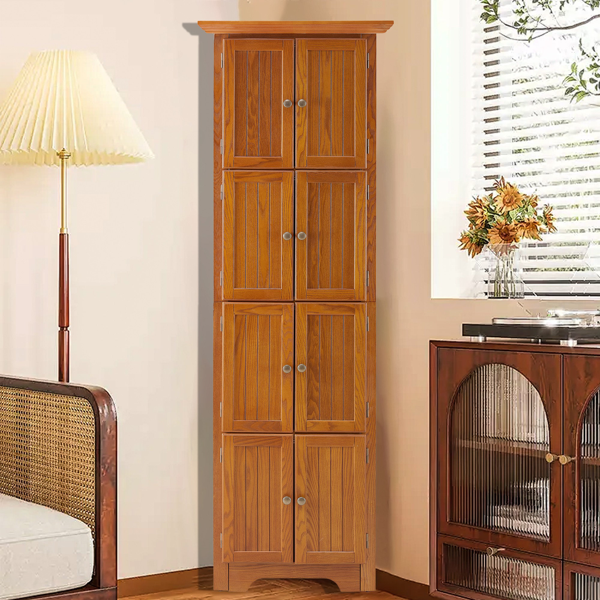 Lark Manor™ 4-tier Corner Kitchen Pantry Storage Cabinet With 8 Doors ...