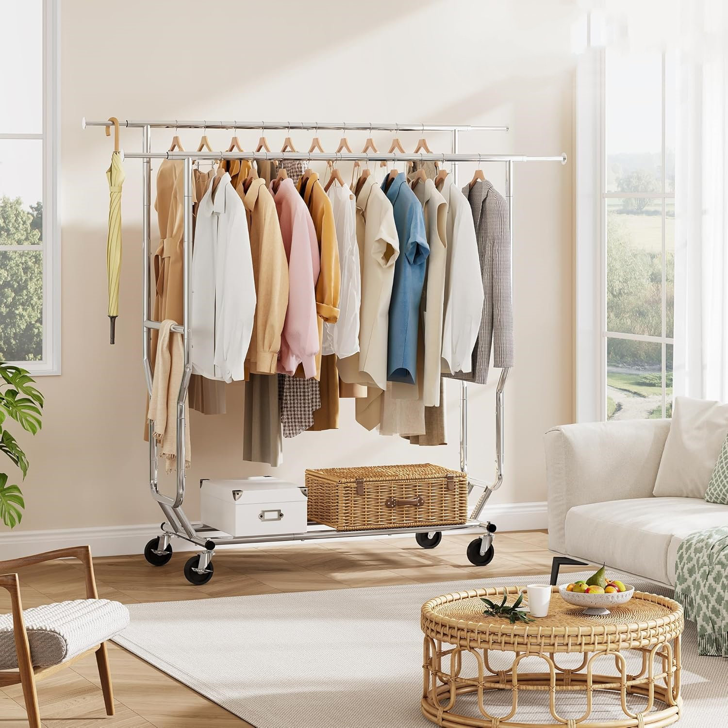 Rebrilliant Folding Clothes Rack | Wayfair