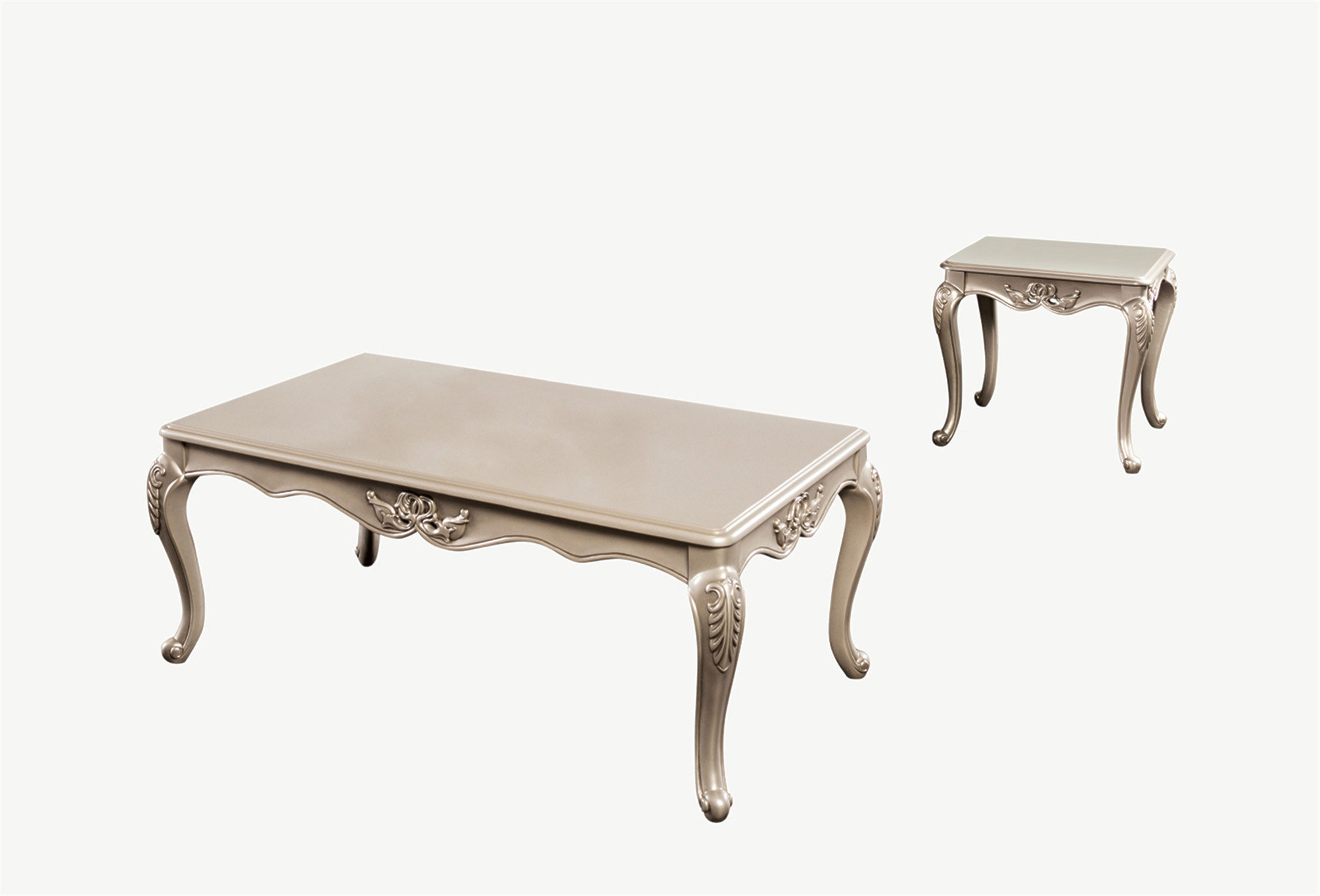 World Menagerie Traditional Style 1Pc Coffee Table Curved Legs Carved ...