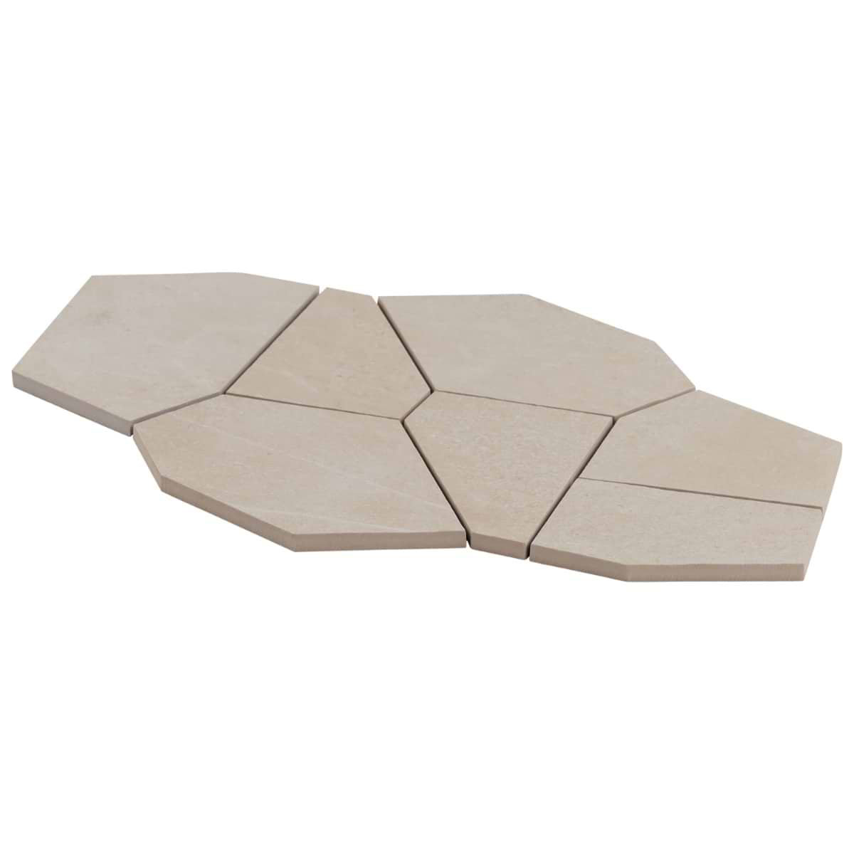 TileBar Era Organic Pattern Limestone Look Matte Porcelain Mosaic Tile ...