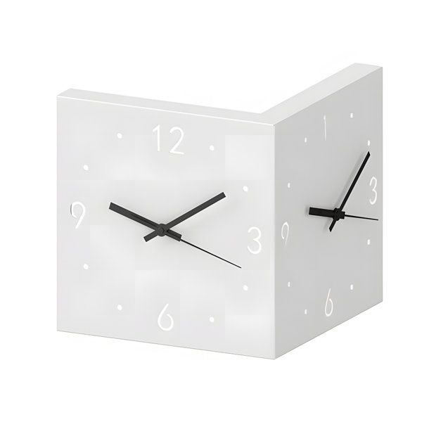 Ebern Designs Arvella Metal Backlit Wall Clock Corner Clock | Wayfair
