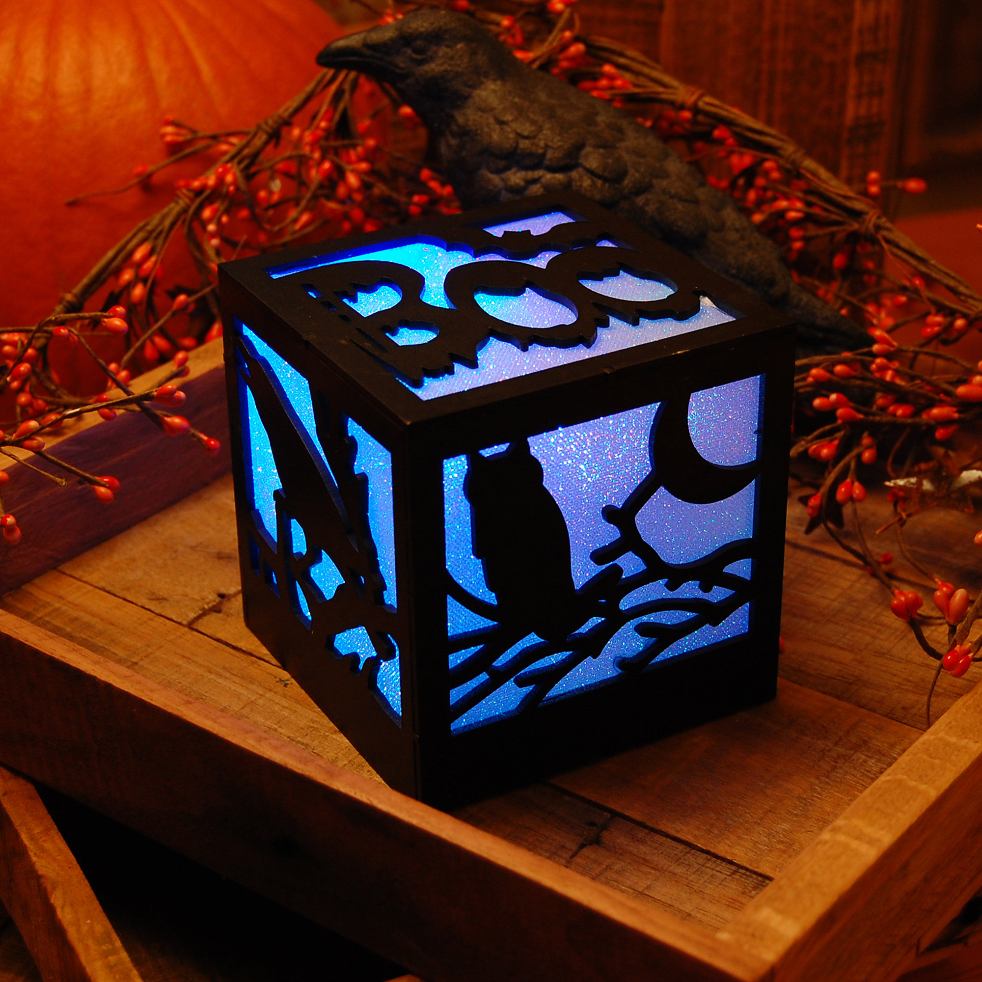 The Holiday Aisle® Battery Operated Color Changing Halloween Box ...