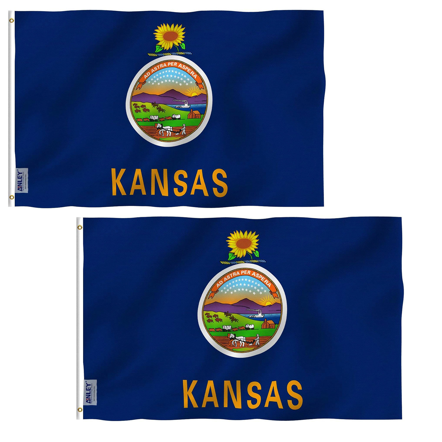 Anley Fly Breeze 3x5 Foot Kansas State Flag - Kansas KS Flags Polyester ...