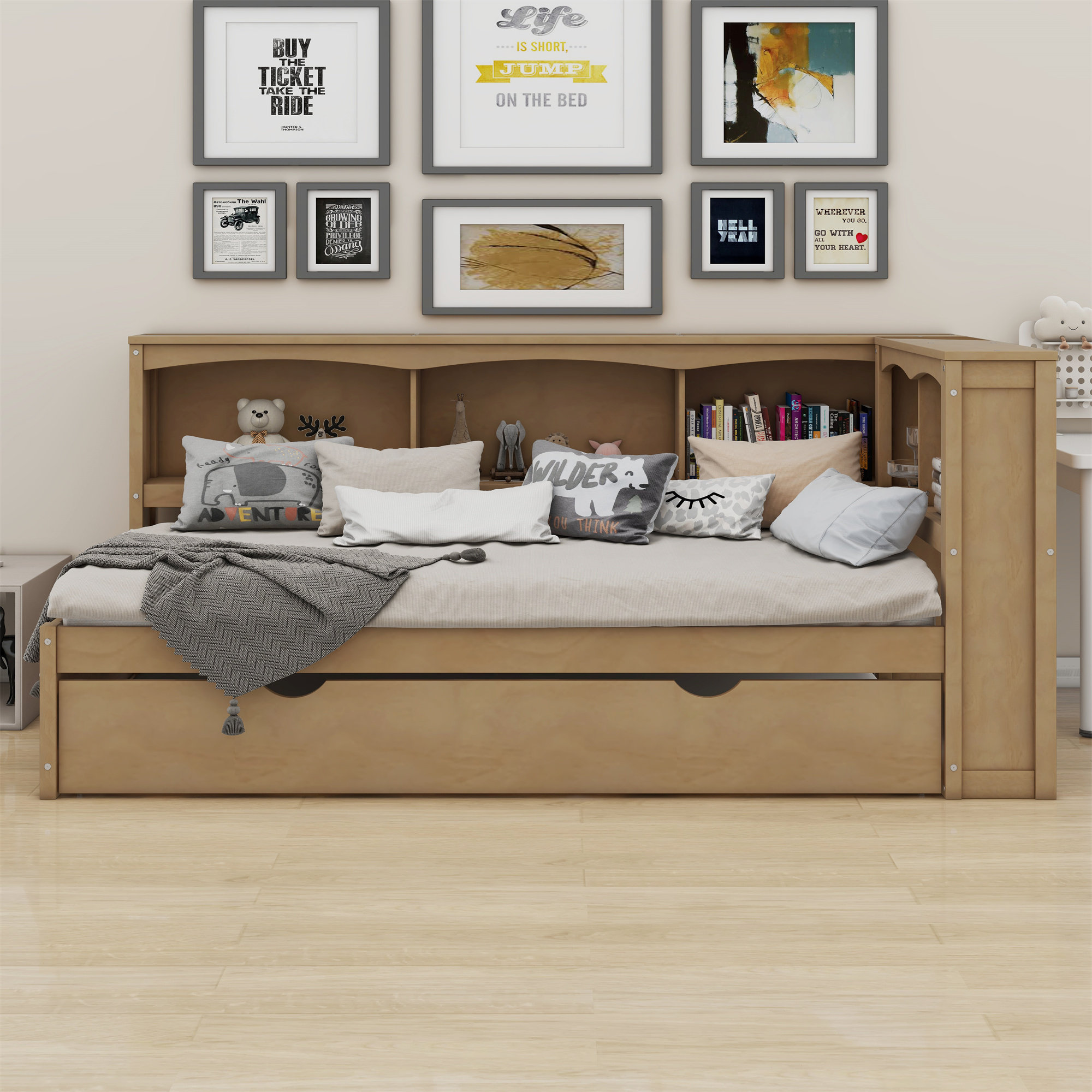 Lark Manor Daybed With Trundle, Shelves And USB Ports - Wayfair Canada