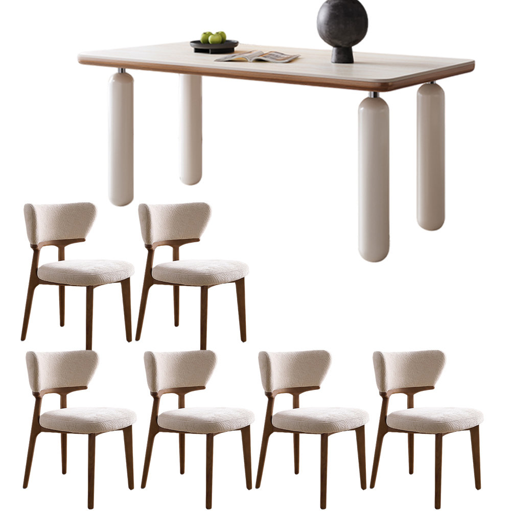 Elamer French cream style dining table sets rectangular - Wayfair Canada