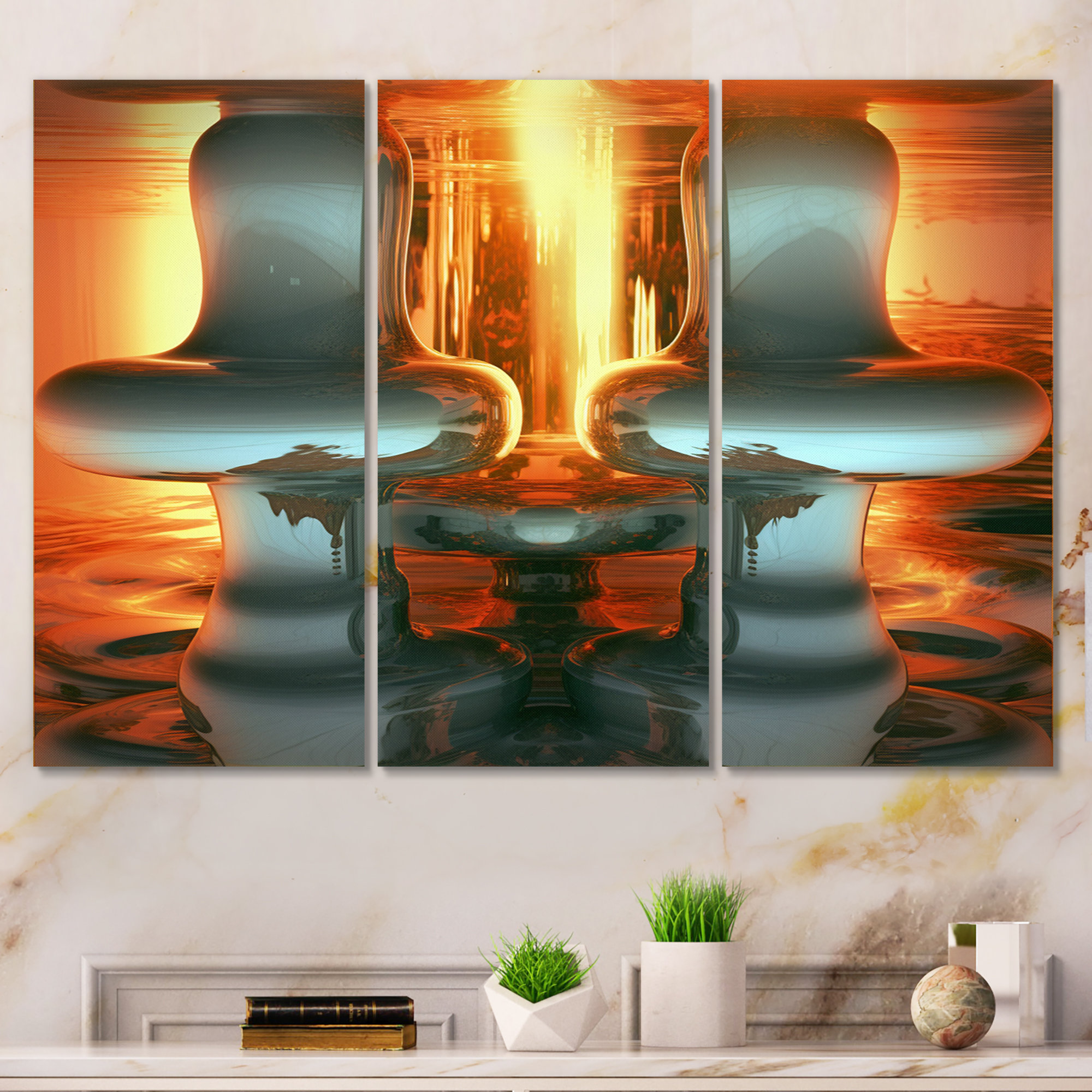 Design Art Imminent Amber Orange Surrealist Architecture I - Minimalism ...