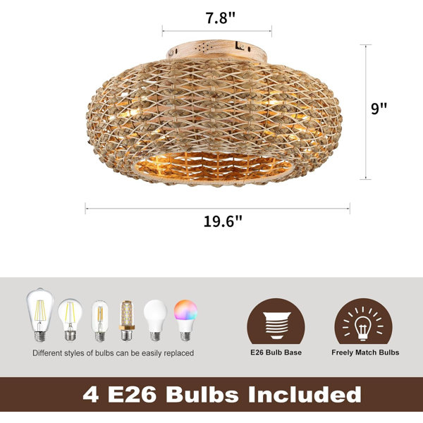 Williston Forge Karnisha 19.6'' Ceiling Fan with Light Kit | Wayfair