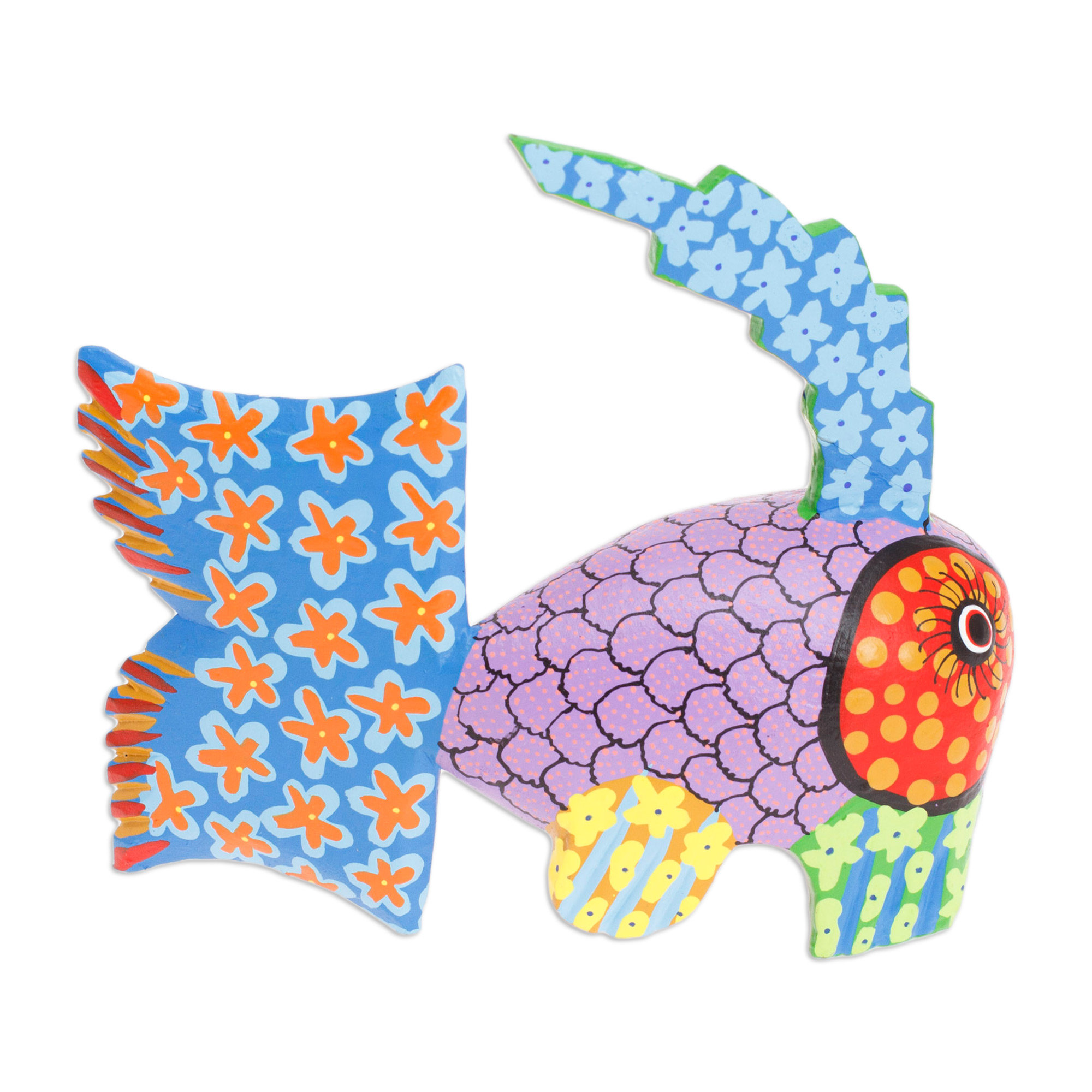 Rosecliff Heights Handmade Petite Fish In Wood Alebrije Figurine | Wayfair