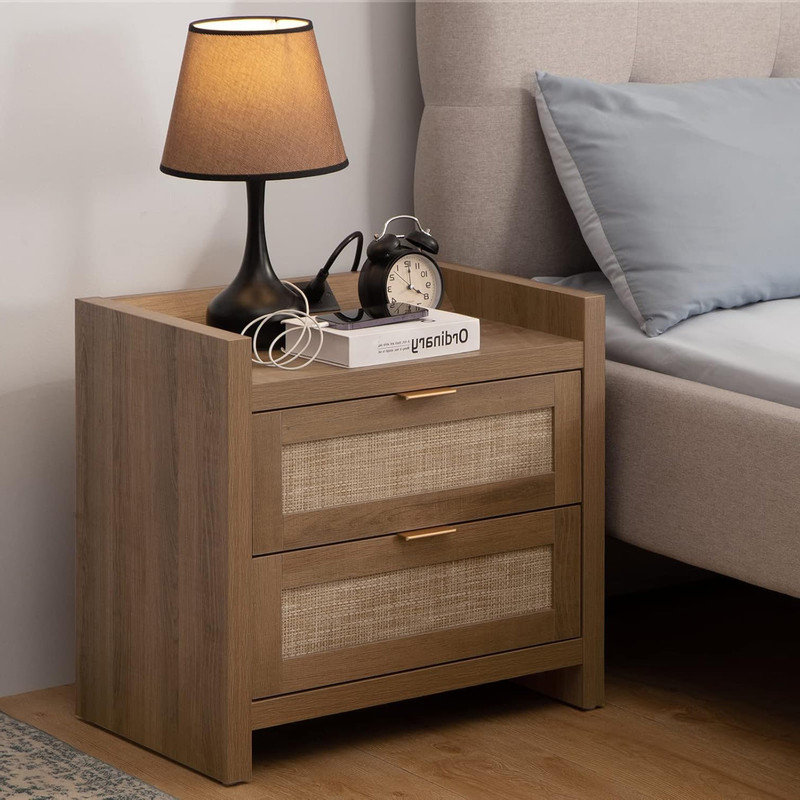 Bayou Breeze Darlo Rattan Nightstand End Table : Night Stand with ...
