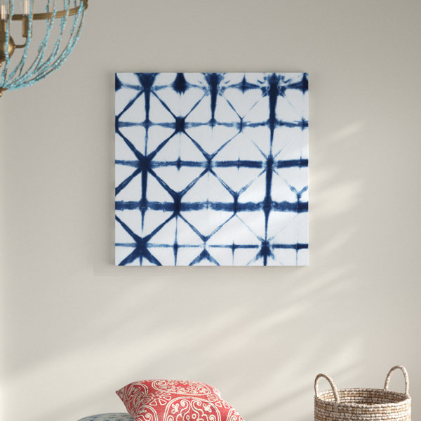 Mistana™ 'Indigo Tiles VIII' Painting on Canvas | Wayfair