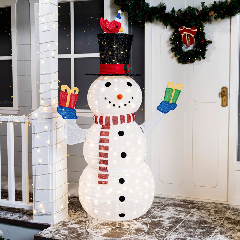 Joiedomi Collapsible Snowman with Gift Boxes Lighted Display | Wayfair