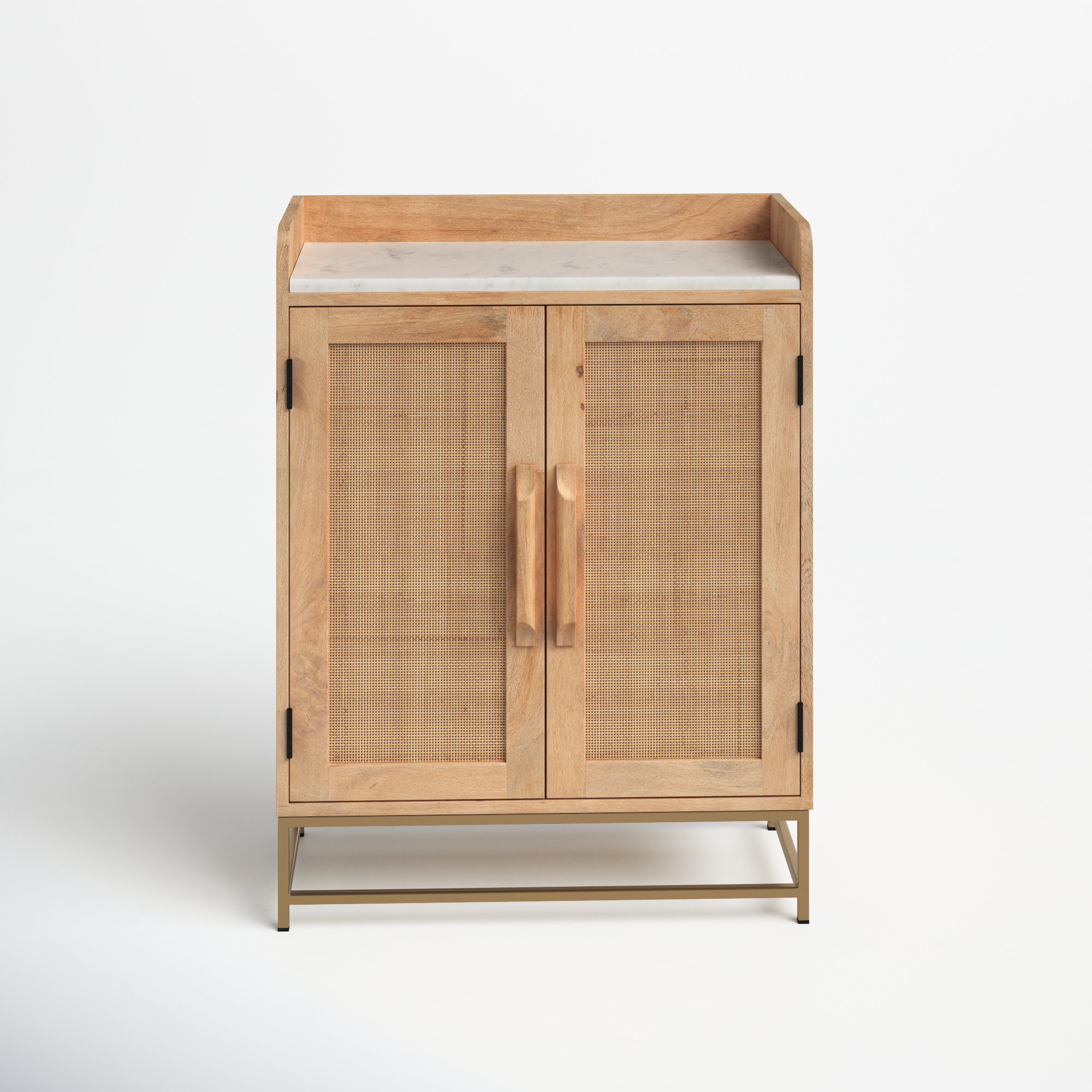 Joss & Main Leanne Genuine Marble Top Cabinet With Interior Wine Rack ...