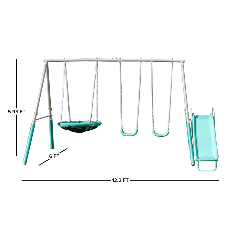 Sportspower Super Fun Metal Swing Set with Padded Saucer Swing ...