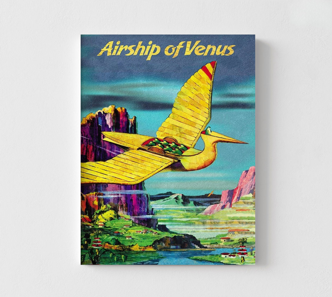 WeFrameArt Fun Eccentric Private Airport Area Wall Art, Space Retro ...