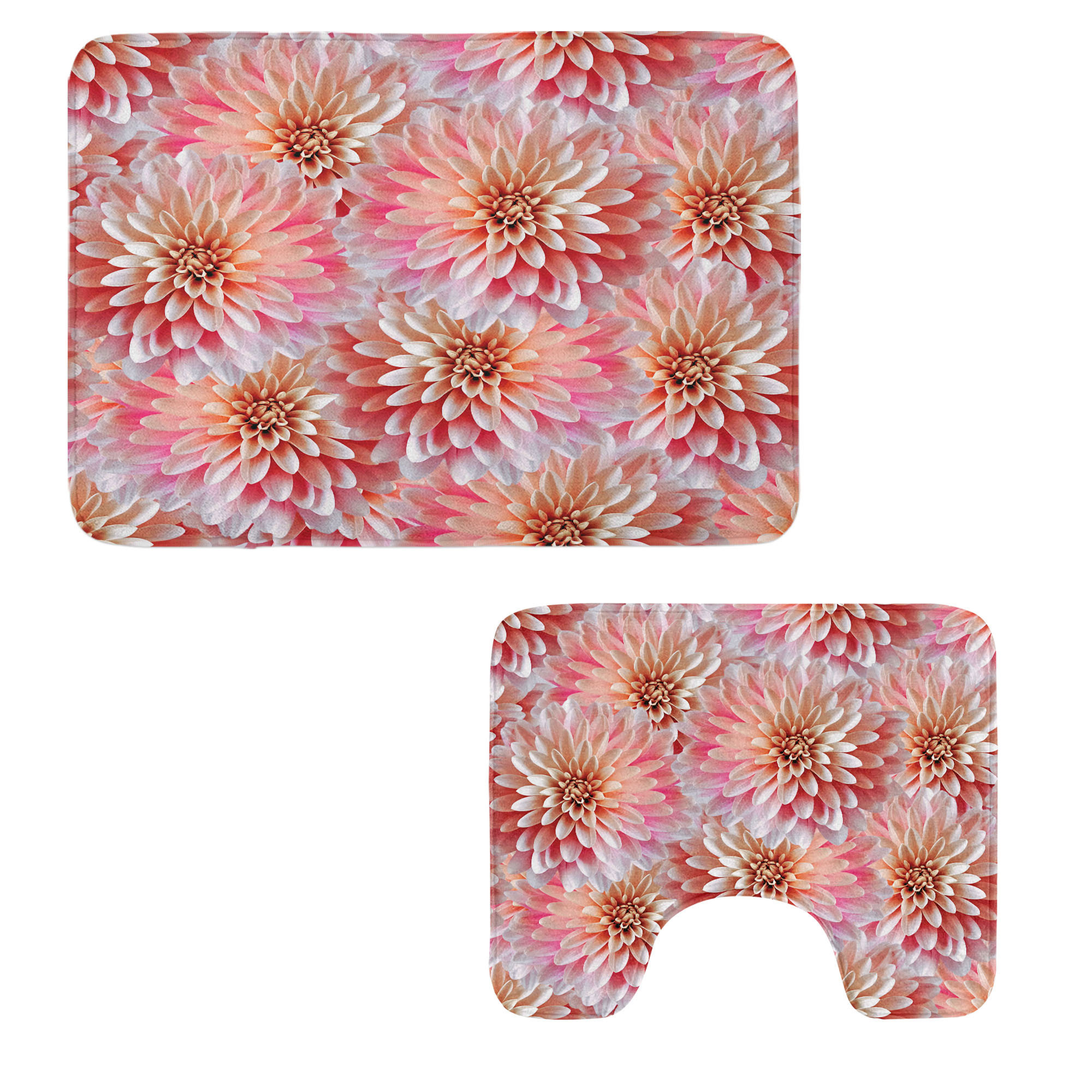 East Urban Home Dahlia Bathroom Rug Set 2 Pieces Rectangle & Contour ...