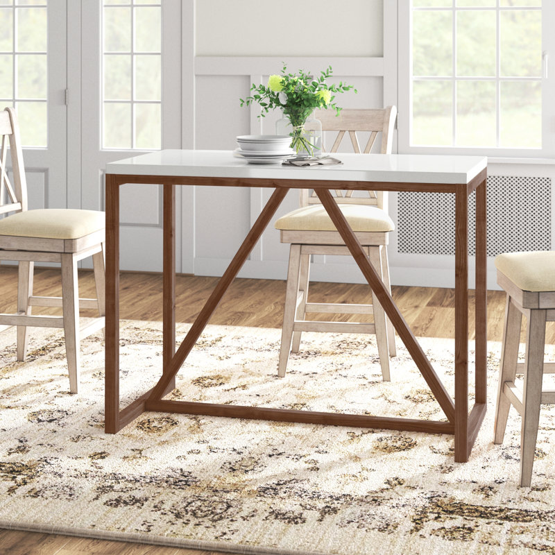 Lark Manor™ Feltonville Counter Height 48" Long Trestle Dining Table ...