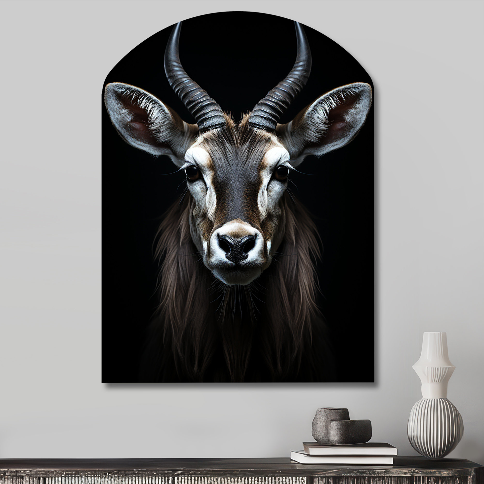 Design Art Animal Antelope Photo II - Asymmetrical Antelope Metal Wall ...